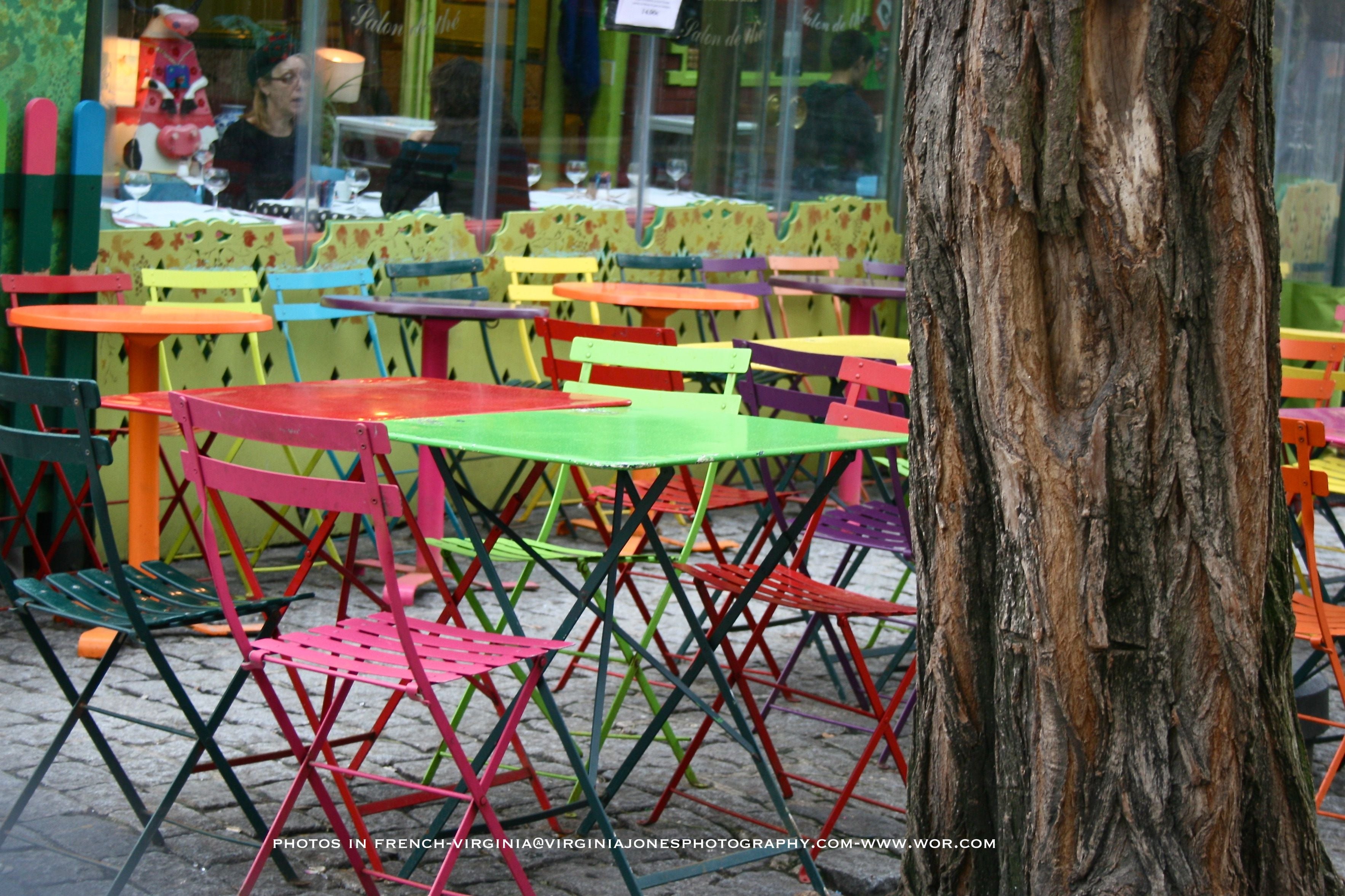Buy Colorful Café Chairs Poster Online | World Of Reading